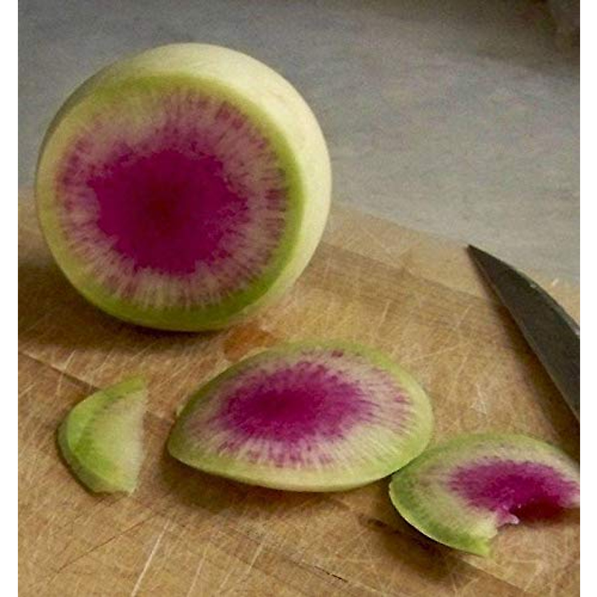 Watermelon Radish Seeds - Inside is red to Pink, Very Sweet and Crisp MMmmmm. (50 - Seeds)