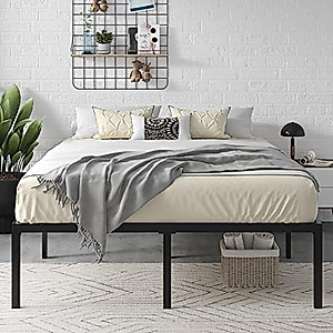 ikalido Full Size Metal Platform Bed Frame, Heavy Duty Metal Slats Support with Large Storage Space and Reserved Holes for DIY Headboard, No Box Spring Needed/Easy Assembly/Noise-Free/Non-Slip