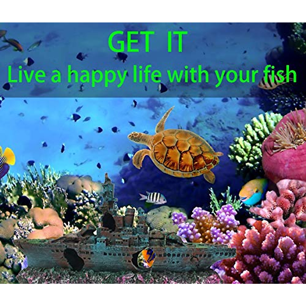 SLOCME Aquarium Shipwreck Decorations Fish Tank Ornaments - Resin Material Sunken Ship Decorations, Eco-Friendly for Freshwater Saltwater Aquarium Betta Fish Decorations