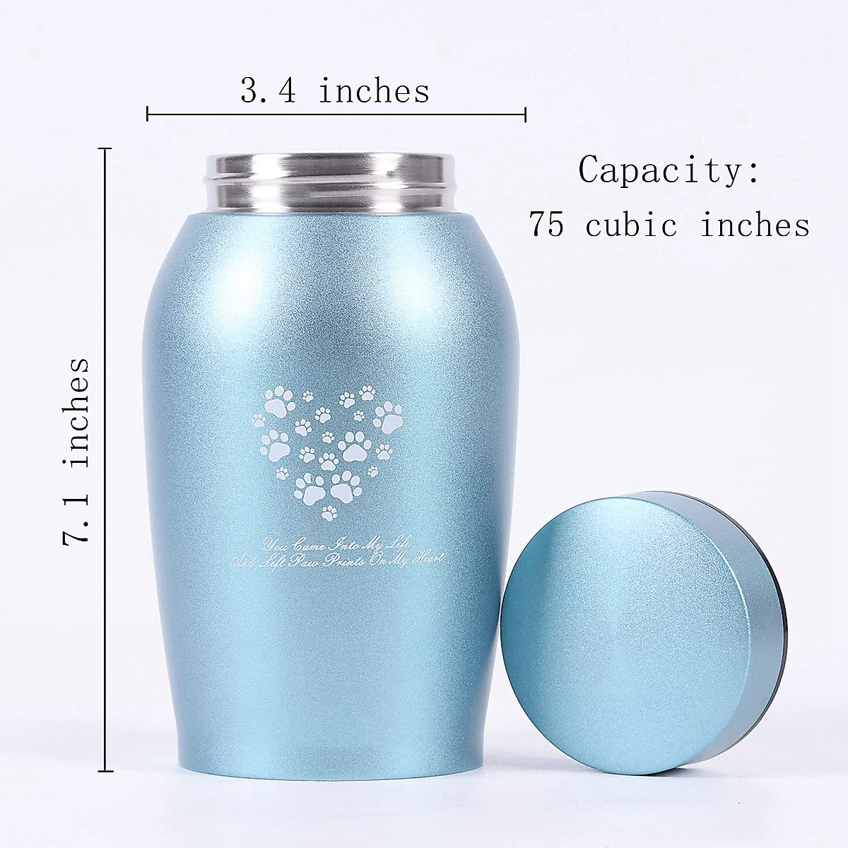 Stainlee Steel Pet Urns,Premium Urns for Dog and Cat Ashes,Paws Engraved Dog Urn for Ashes,Cat Creamtion Urn for Ashes,Pet Urn for Large Dog