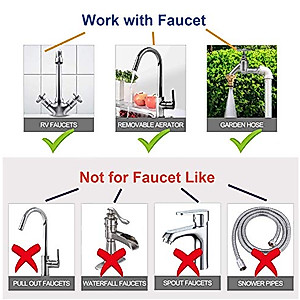 Faucet Adapter Faucet to Hose Adapter - Multi-Thread Garden Hose Adapter with Gaskets, Kitchen Sink Faucet Adapter to Garden Hose, Brass Aerator Adapter for Female to Male and Male to Male (2 pack）