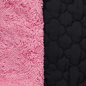 Tadpoles Quilted Stroller & Car Seat Cover - Black & Pink | 27" x 20" x 2" | Made of 100% Super Soft Microfiber Polyester | Warm, Gentle & Durable | Ideal for Use as a Stroller Cover & Car Seat Cover