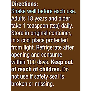 Nature's Way NutraVege Extra-Strength Omega-3 Plant Based Liquid Supplement- Vegan- Cranberry Orange Flavored, 6.8 oz