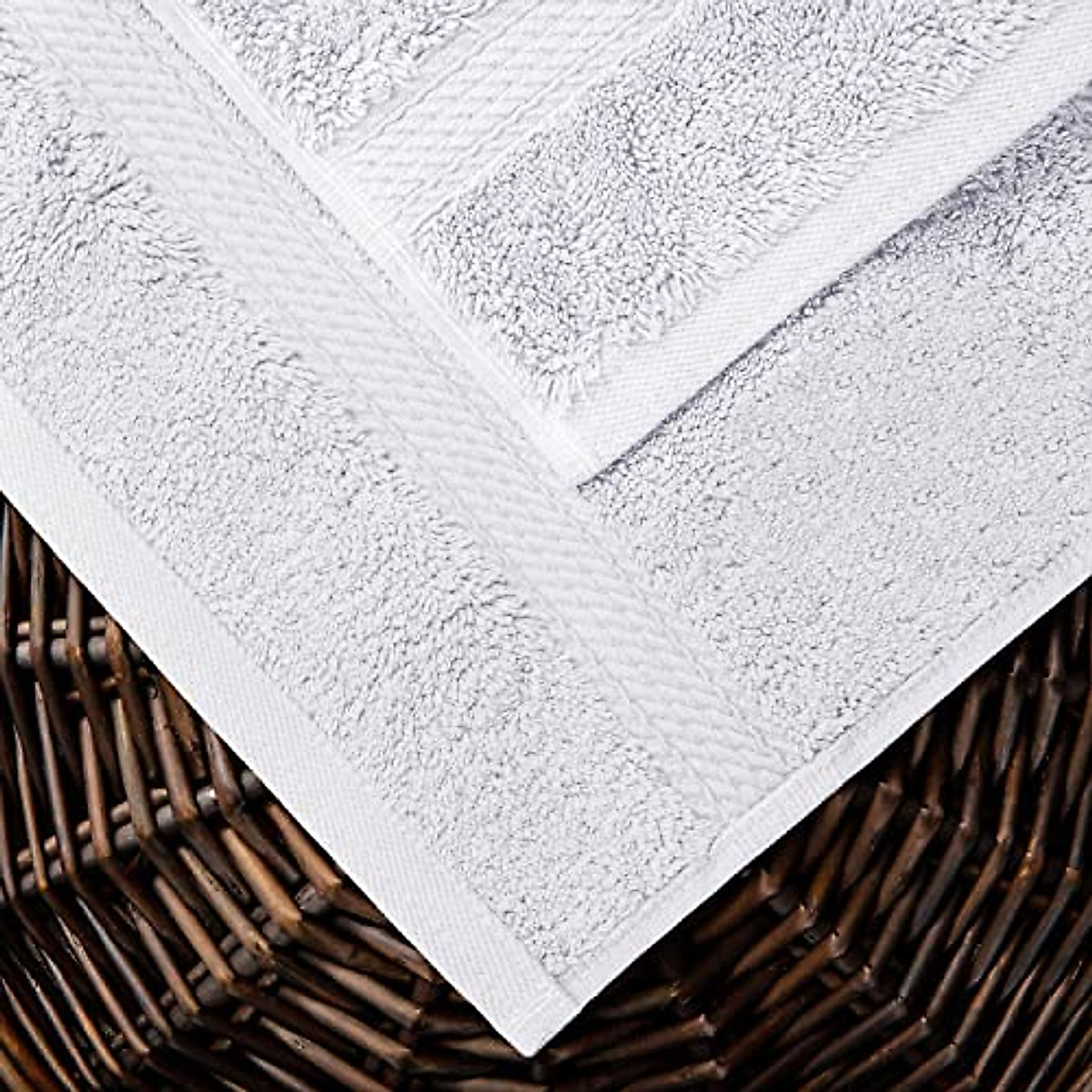 Superior Egyptian Cotton Pile 6 Piece Towel Set, Includes 2 Bath, 2 Hand, 2 Face Towels/Washcloths, Ultra Soft Luxury Towels, Thick Plush Essentials, Guest Bath, Spa, Hotel Bathroom, White