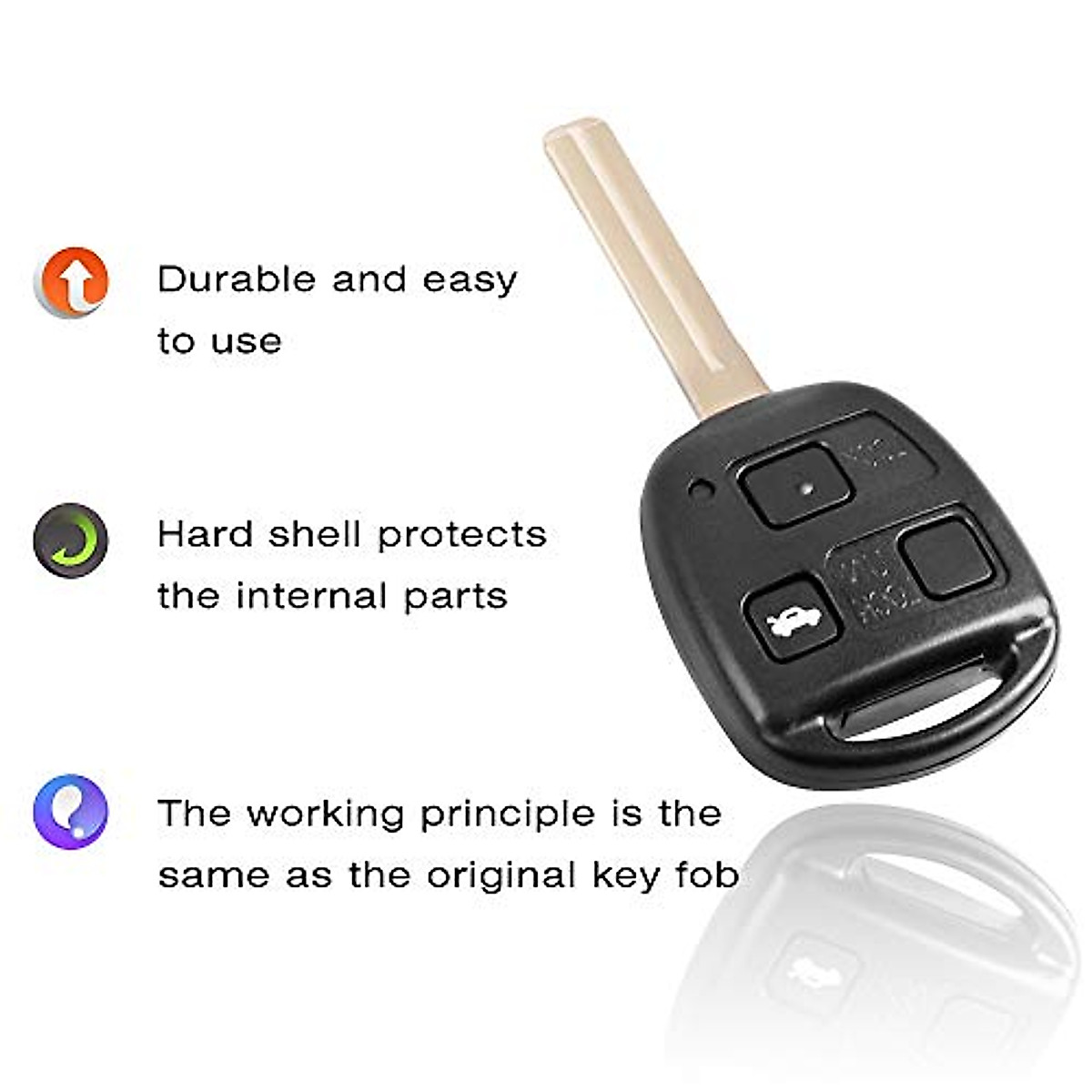 Keyless Entry Remote Key Fob Fits for Lexus ES300 2002-2003/GS300 1997-2005/ GS400 1998-2000/GS430 2001-2005/ IS300 2001-2005/ LS400 1998-2000 P/N: HYQ1512V, 89785-50031