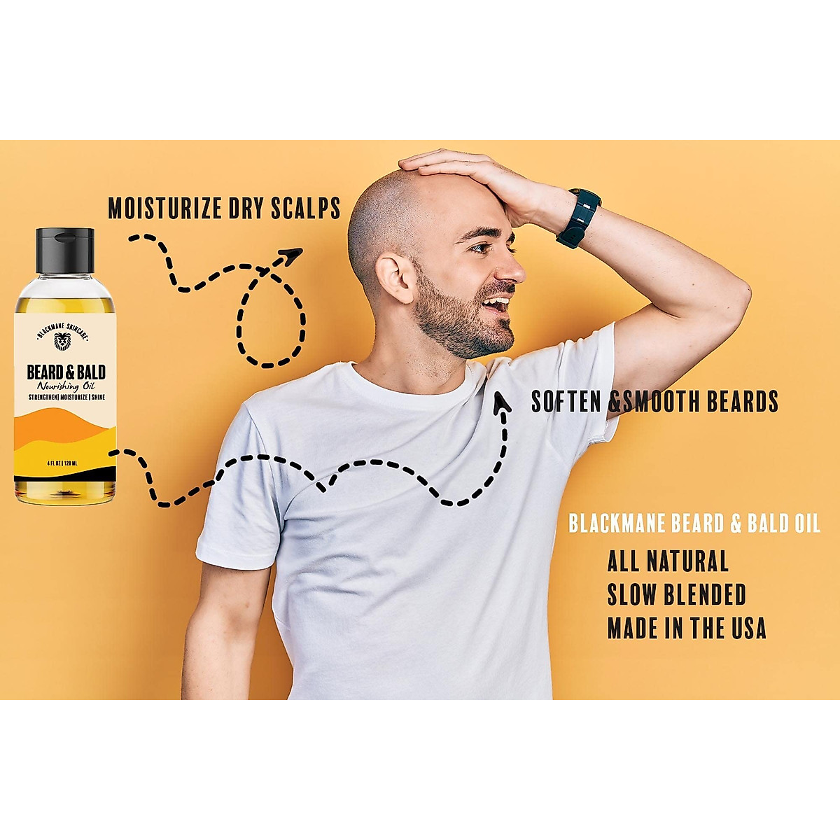 Blackmane Skincare Bald Head Moisturizer Bald Head Car For Men, Oil For Bald Head Use After Beard Trimmer For Men or Head Shaver For Men