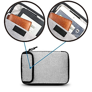 Travel Cable Organizer Bag Double Layer Waterproof Portable Electronic Accessories Organizer for USB Cable Cord Phone Charger Headset Wire SD Card with 10pcs Cable Ties(Grey)