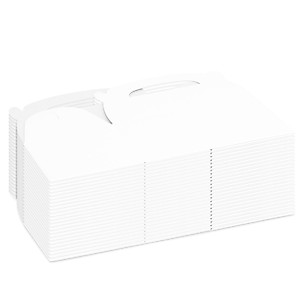 24 Pack White Gable Boxes for Party Favors, Goodies & Treats, Kids Birthday & Wedding, 6.2 x 3.5 x 3.5 In