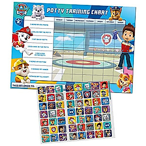 Paper Projects 01.70.30.025 Paw Patrol Potty and Toilet Training Reward Chart and Stickers, for ages 3+, 29.7cm x 42cm