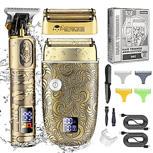 RESUXI Professional Hair Clippers for Men Hair Trimmer Set,Barber Clippers and Beard Trimmer Set Cordless Hair Cutting Grooming Haircut Kit USB Rechargeable Adjustable LED Display
