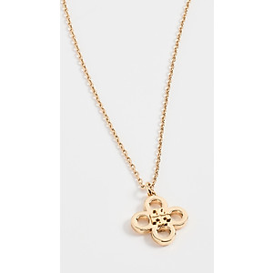 Tory Burch Women's Kira Clover Pendant Necklace, Tory Gold, One Size