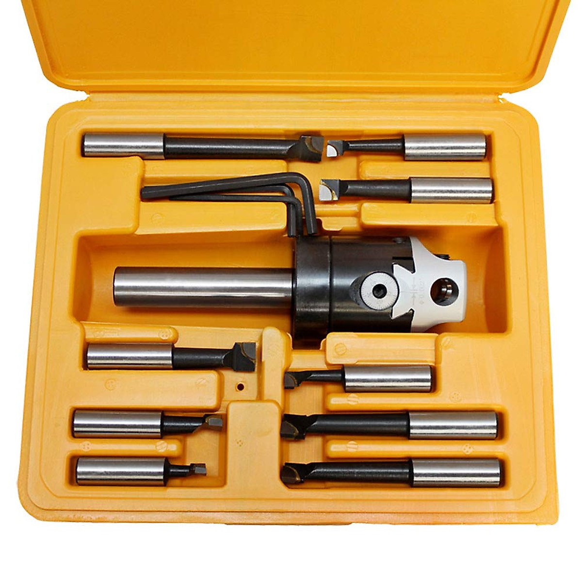 2 inch Boring Head with Straight Shank and Set of 9 Pcs of 1/2 inch Boring Bar