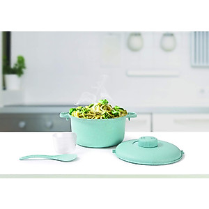 Handy Gourmet Eco Friendly Microwave Pressure Cooker - Easy Microwave Cooking - Easy & Fast Microwave Cookware for Rice, Chicken, Pasta, and More - Non-Toxic & Bio-degradable Material (Teal)