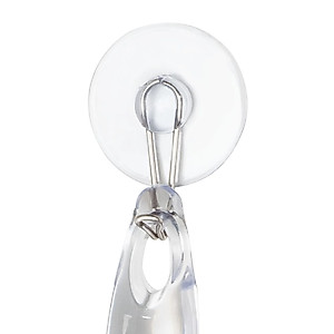 iDesign Plastic Bath Squeegee for Glass with Suction Hook Holder – 12", Clear