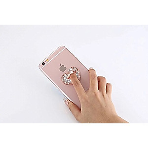 Cell Phone Ring Holder,360° Rotation Diamond Metal Finger Ring Grip for iPhone iPod iPad Samsung Galaxy and Other Smartphones (Rosegold)