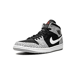 Jordan Mens Jordan 1 Mid SE DM1200 016 Elephant Print - Size 9 Black/University Red-White