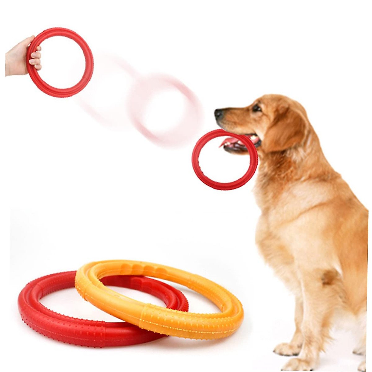 BESTOYARD Dog Pet Interactive Training Ring Outside Toys Outdoor Toys Outdoor Playset Teething Toy Dog Catching Ring Puppy Chew Toy Dog Chewing Ring Dogman Toys Indoor Rubber Teether