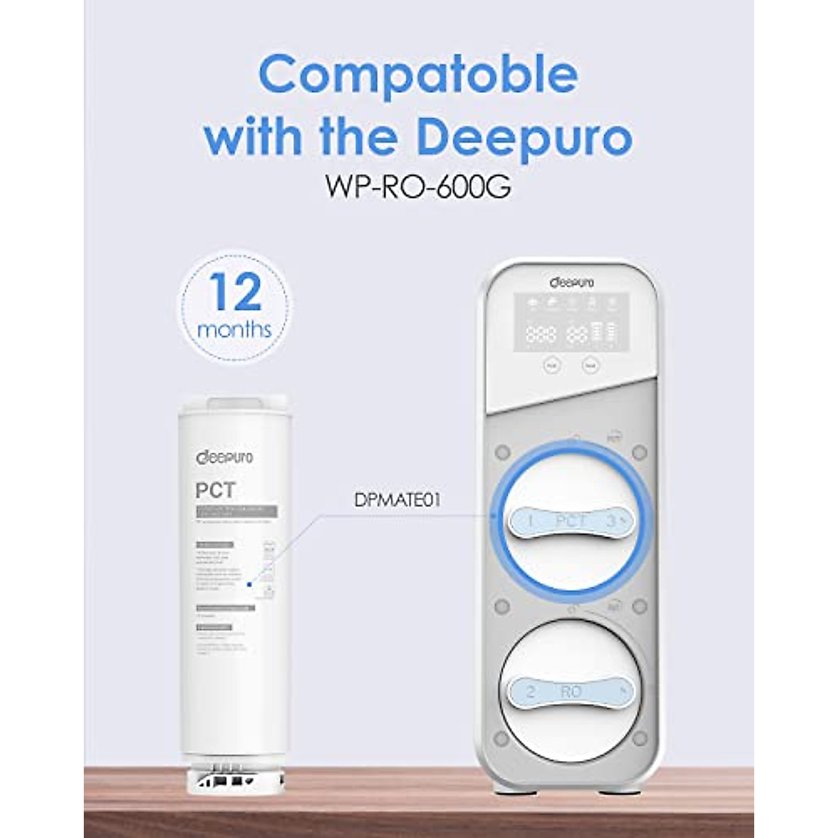 Deepuro PCT Replacement Filter Cartridge for RO System WP-A6/WP-B6 WP6G-PCT