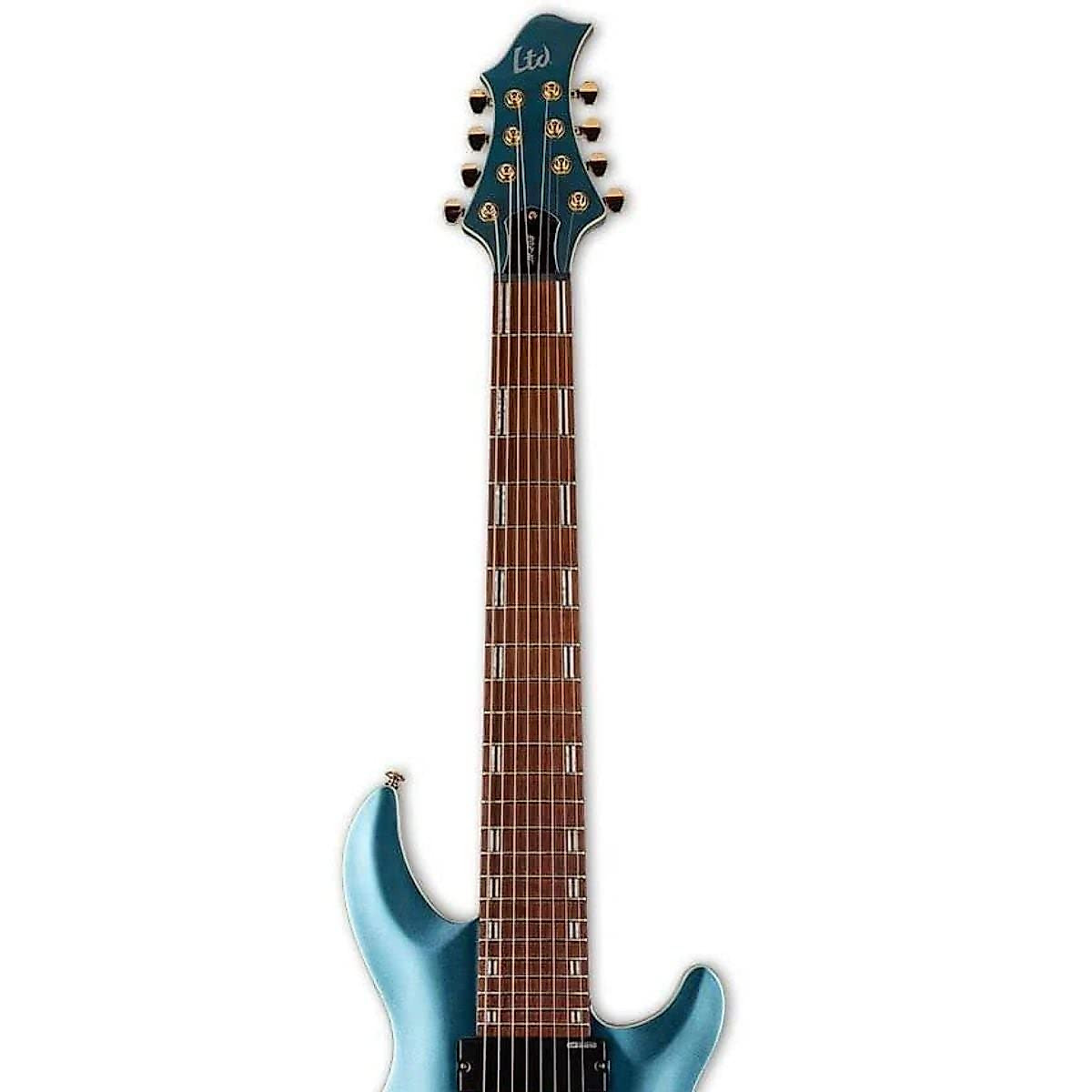 ESP 8 String LTD JR-208 Javier Reyes Signature Series Electric Guitar, Pelham Blue, Right, (LJR208PB)