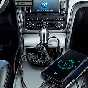 GELRHONR Retractable USB A to USB C Multi Charging Cable,Coiled 5A 3 in 1 Multiple USB C Fast Charging Cord,Compatible with Cell Phones Tablets Android and More （MAX 6.5Ft (White 1 to 3)