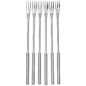 Kuhn Rikon 6 Piece Cheese Fondue Forks of Stainless Steel, Small, Silver
