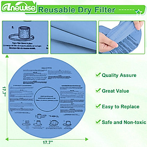 Anewise 3 Pack 90585 Filter Foam Sleeve and 6 Pack 9010700 Dry Filter Disc for Shop Vac Wet/Dry for Vacmaster for Genie Shop 5 Gallon Up Vacuum, Compare to Part #9058500, 9010700