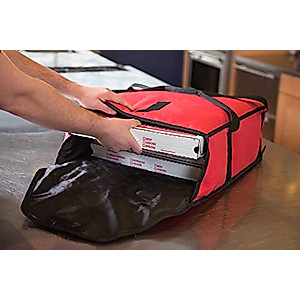 Carlisle FoodService Products PB17 Commercial Insulated Pizza/Food Delivery Bag, 5" H x 16.5" W x 17" D, Red