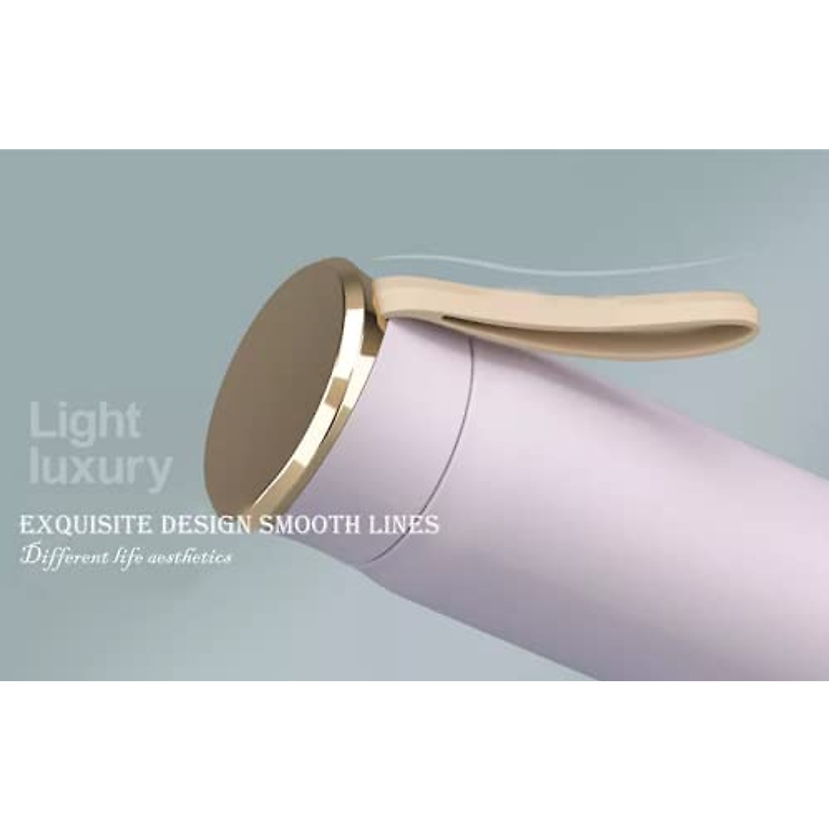 Vacuum Insulated Stainless Steel Metal Flask Thermos Water Bottle with Handle | Elegant Design | Reusable Leak Proof BPA-Free Flask for Gym, Travel, Sports, Gift | 16oz (450ml) (White)