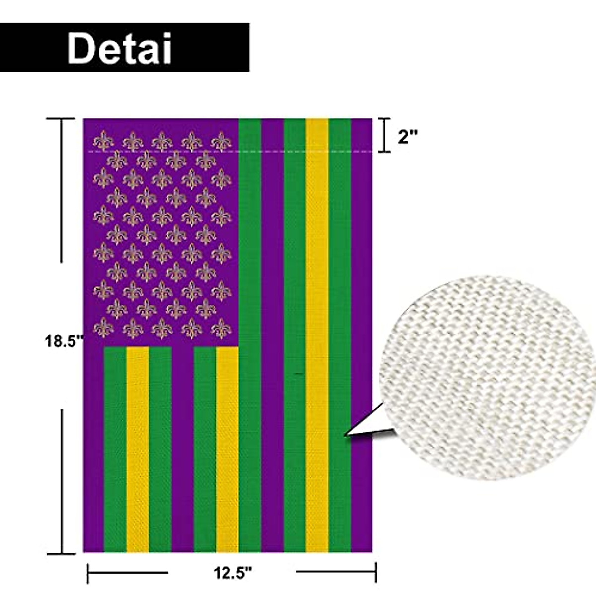 ANOVO Mardi Gras Fleur De Lis Double Sided Burlap Garden Flags, Seasonal Outside Porch Patio Farmhouse Yard Outdoor Decorative 12 x 18 Inch