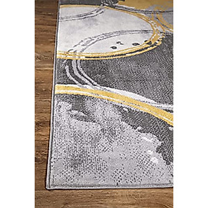 Rugshop Evora Contemporary Modern Circles Area Rug 7'10" x 10' Yellow