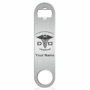 LaserGram Bottle Opener, DO Doctor of Osteopathic Medicine, Personalized Engraving Included (Stainless Steel Finish)