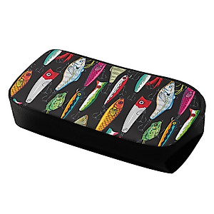 Ouhene Fishing Lures Pencil Case for Men Women,Large Capacity Pencil Box for Boys Girls,Pencil Case Pouch with Zipper for School Work Travel