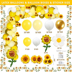 Hombae Sunflower Baby Shower Decorations, Baby Shower Decorations, Sunflower Themed Balloon It’s a Girl Backdrop Welcome Baby Glitter Banner Box Cutouts Cake Topper Daisy Sunflower Gold Yellow