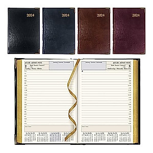 Brownline 2024 Executive Daily Planner, Appointment Book, 12 Months, January to December, Sewn Binding, 7.125" x 4.875", Trilingual, Assorted Colors (CBE504.ASX-24)
