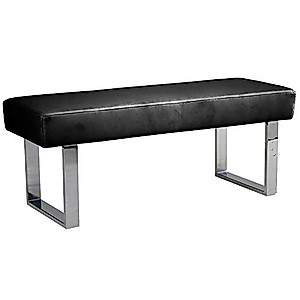armen LIVING Amanda Bench, 48 inchx18 inchx19 inch, Black
