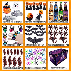 Exun 200PCS Halloween Party Favors, Bulk Halloween Toys for Treats, Non-Candy Classroom Prizes, Goodie Bag Stuffers, Pinata Fillers, Ideal Halloween Gifts for Kids, Teens, and Toddlers