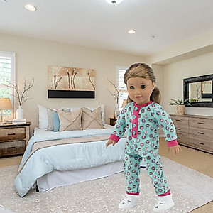Emily Rose 18 Inch Doll PJs Pajamas Gift Set | 18" Doll Sleeping Clothes - 2 PC Set, with Fun 18-in Doll Lamb Slippers! | Gift Boxed! | Compatible with 18-inch American Girl Dolls