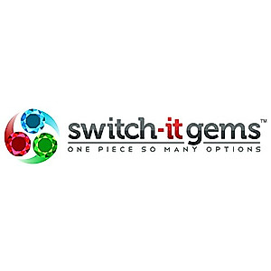 Switch-It Gems Cushion-Cut Simulated Blue Topaz Halo Ring Total of 12 Simulated Stones Sterling Silver Size 8