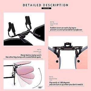 UpaClaire Clip-on Flip up Sunglasses Polarized UV 400 Glasses over Prescription for Men and Women