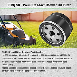 FHSJXR 12-050-01-S Oil Filter for 12 050 01 12 050 01-S1 KH-12-050-01-S KH-12-050-08, AM125424, 49065-7007 49065-0721 492932S Cub Cadet, Craftsman, Troy Bilt, Toro Lawn Mower Oil Filter