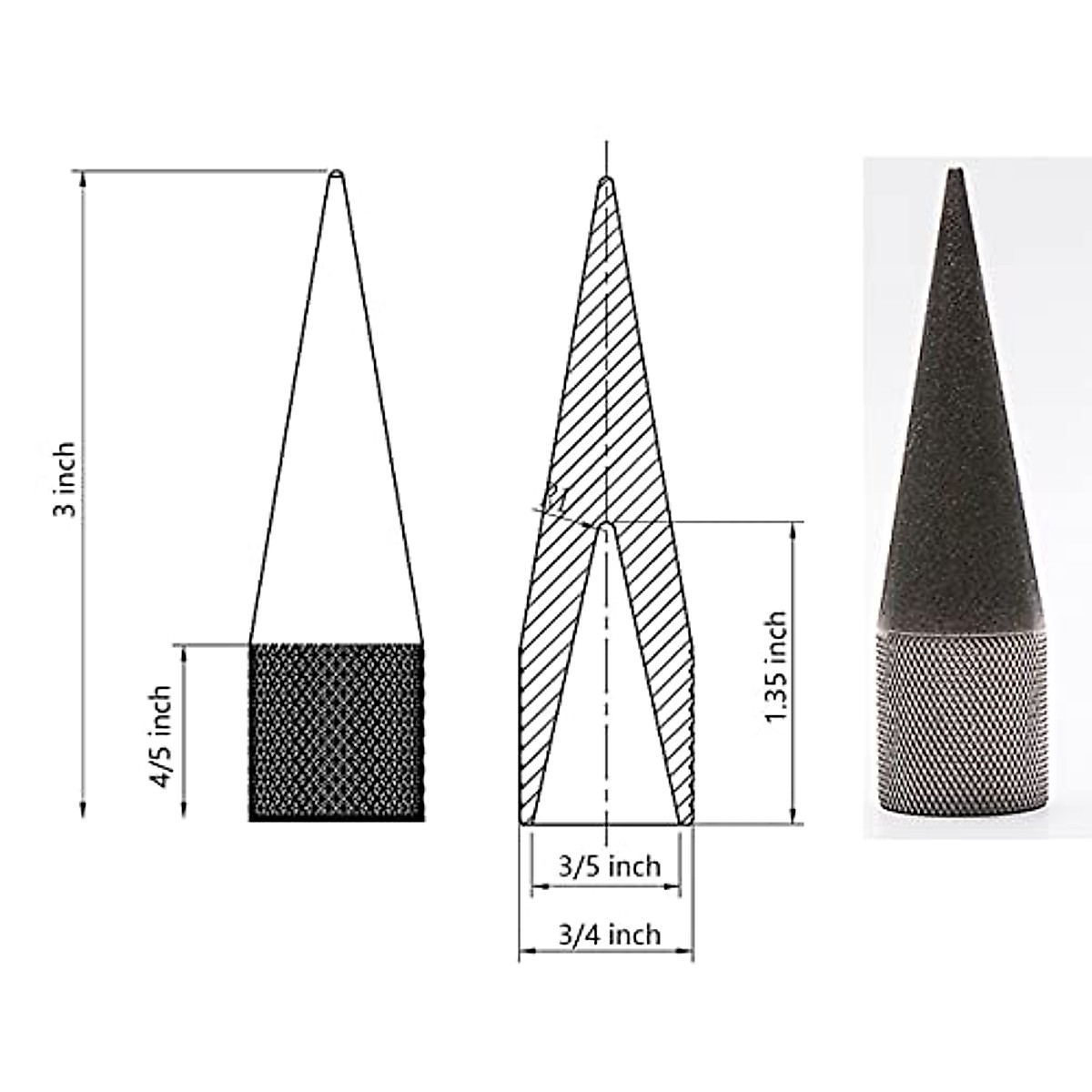 Emery Round Hole Punch Edge Sharpener Handmade DIY Leather Manual Punch Polishing Grinder Tool