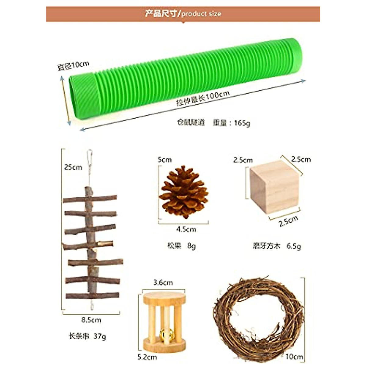 Small Pet Tunnels and Tubes with Interactive Ball for Baby Rabbit Ferret Hamster Chinchilla Hedgehog Hiding and Resting 11 pcs
