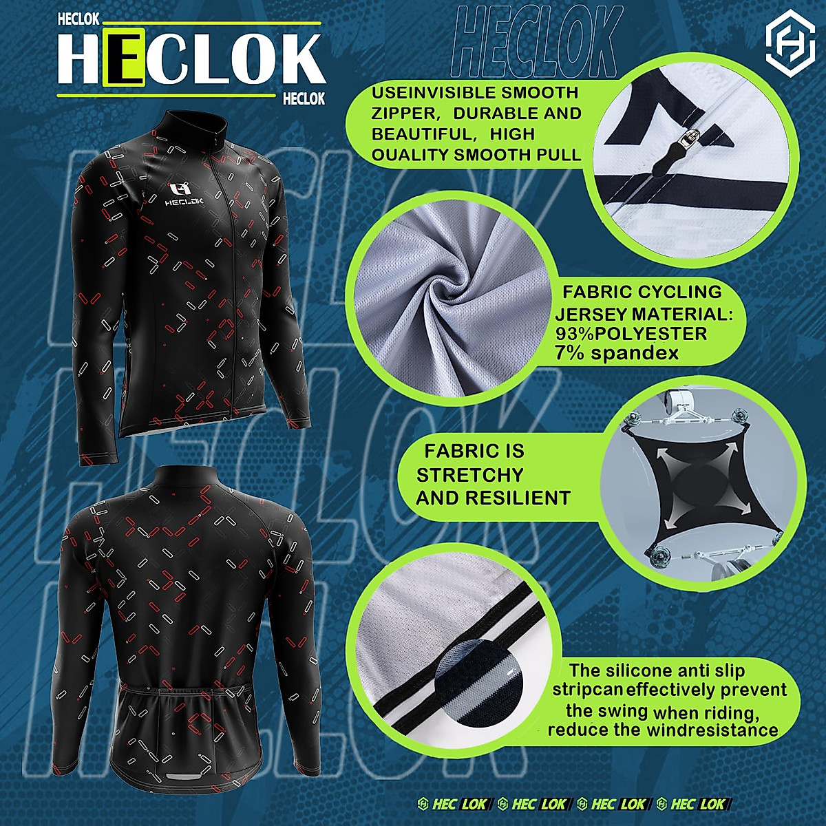 Men Cycling Clothing Set Winter Long Sleeve Jacket＋Cycling Pants with 9D Pad＋Windproof Cycling Glasses (TYP-5,XS)