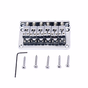 Metallor Guitar Saddles Bridge for Hardtail Strat Tele Electric Guitar Parts Replacement Chrome.