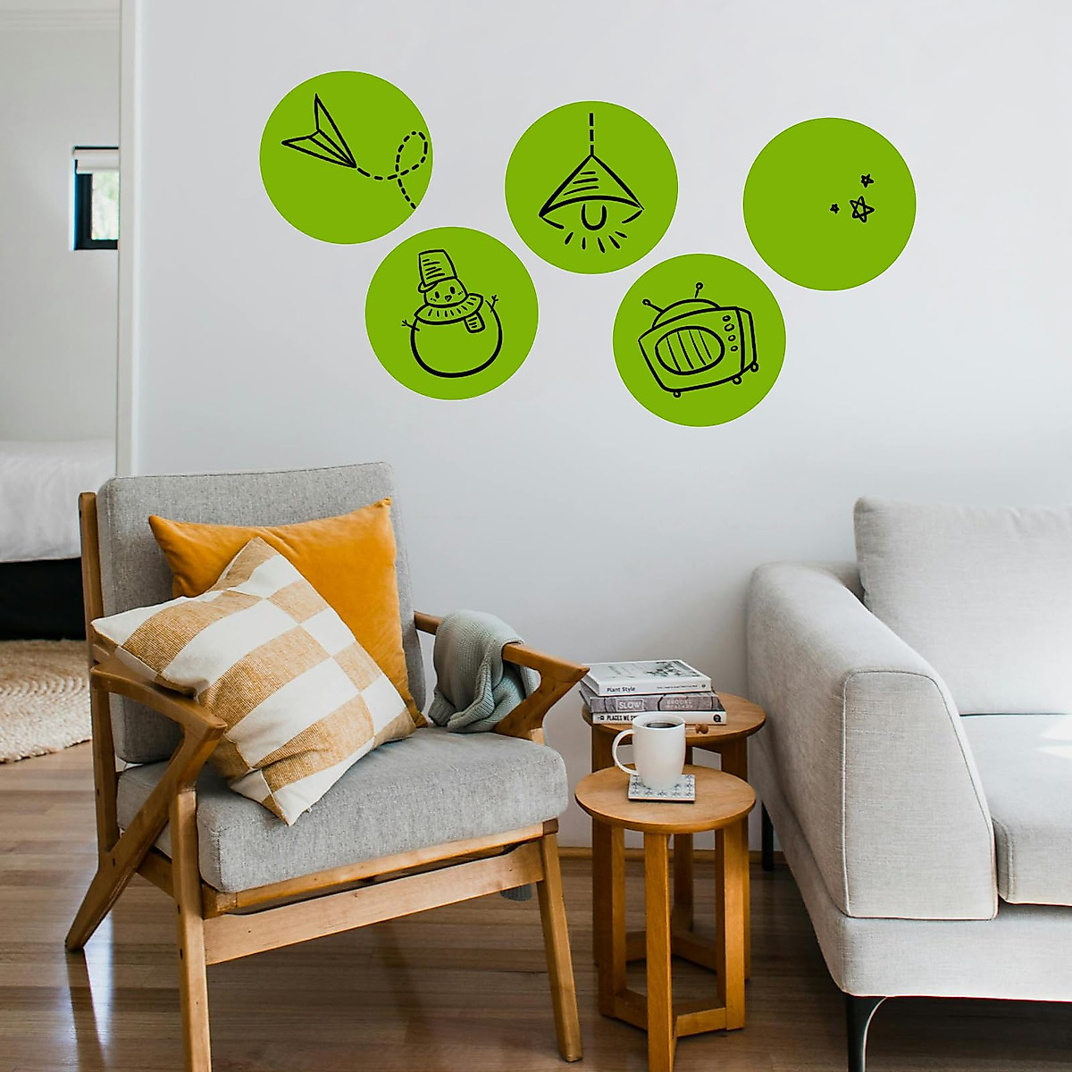 Colorful Dry Erase Dots Circles Whiteboard Marker Removable Stickers Spots Wall Decals for School Classroom Teachers Students Table & Desk, 8 Pack