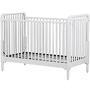 Little Seeds Rowan Valley Linden Wooden Baby Crib with Spindle Work in White