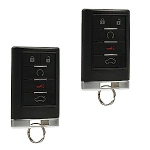 Key Fob Keyless Entry Remote Shell Case & Pad fits Cadillac 2008-2013 CTS, 2007-2009 SRX, 2008-2011 STS, Set of 2