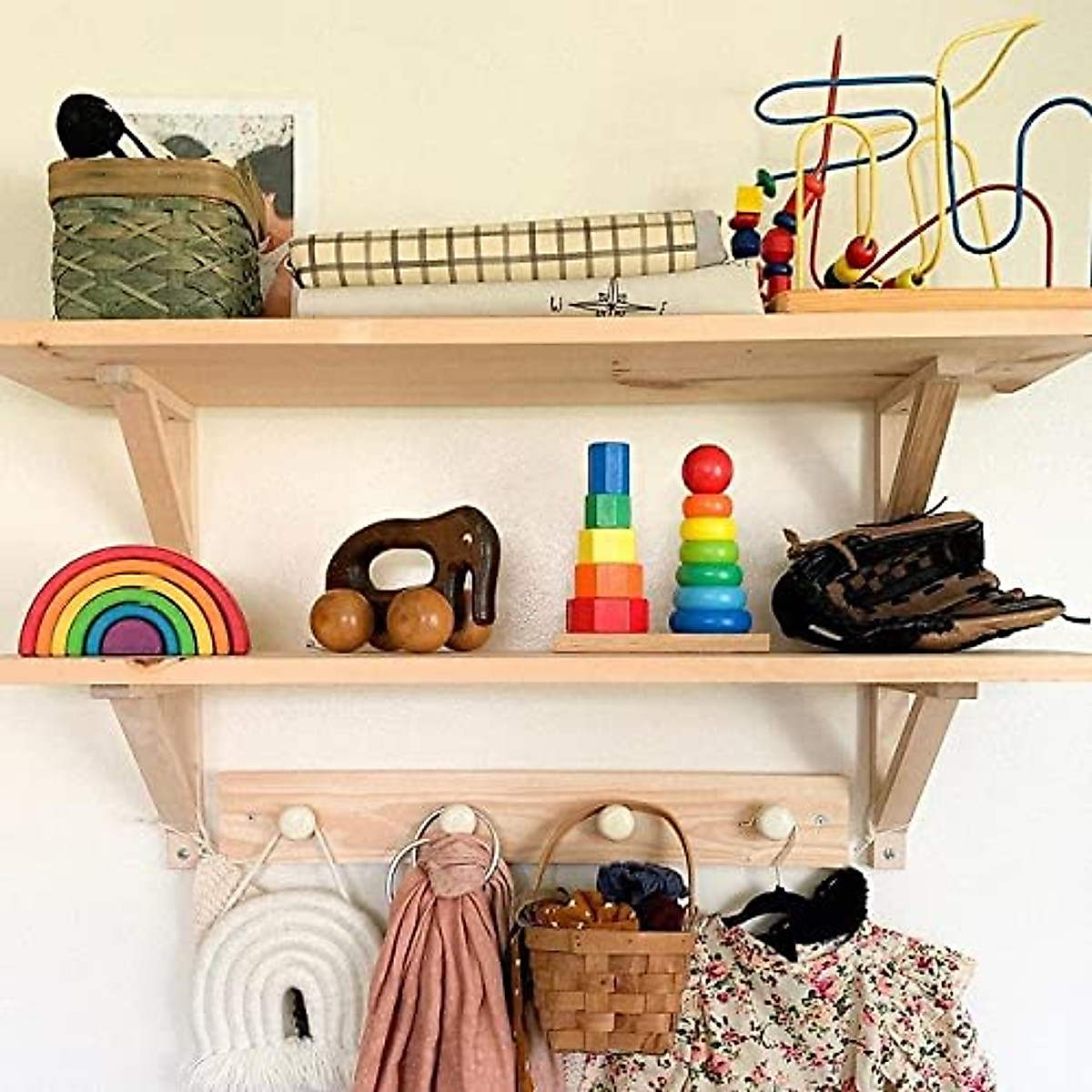 Chitrani Rainbow Stacker 6 Piece - Nesting Wooden Waldorf Blocks, Elements of Nature