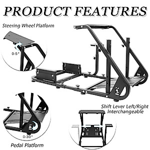 Anman PRO Racing Simulator Cockpit Adjustable Racing Wheel Stand fit for Logitech G25/G27/G29/G920/G923,Fanatec,Thrustmaster T500RS, Wheel Shifter Pedals Seat NOT Included