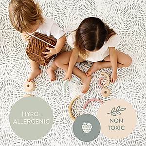 Baby Play Mat for Infants | One-Piece Reversible Foam Floor Mat | Large | Eco-Friendly | Extra Soft | Thick | Non-Toxic | Toddlers | Kids (Sage Petal/Natural Mixed Marks, Large)